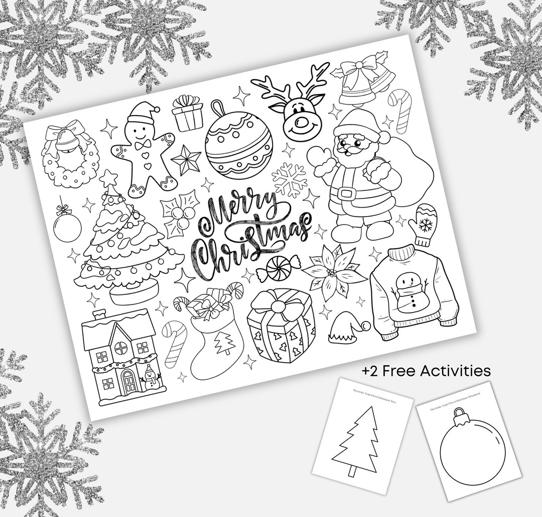 Christmas Activity Printable Placemat, Christmas Coloring Page ...