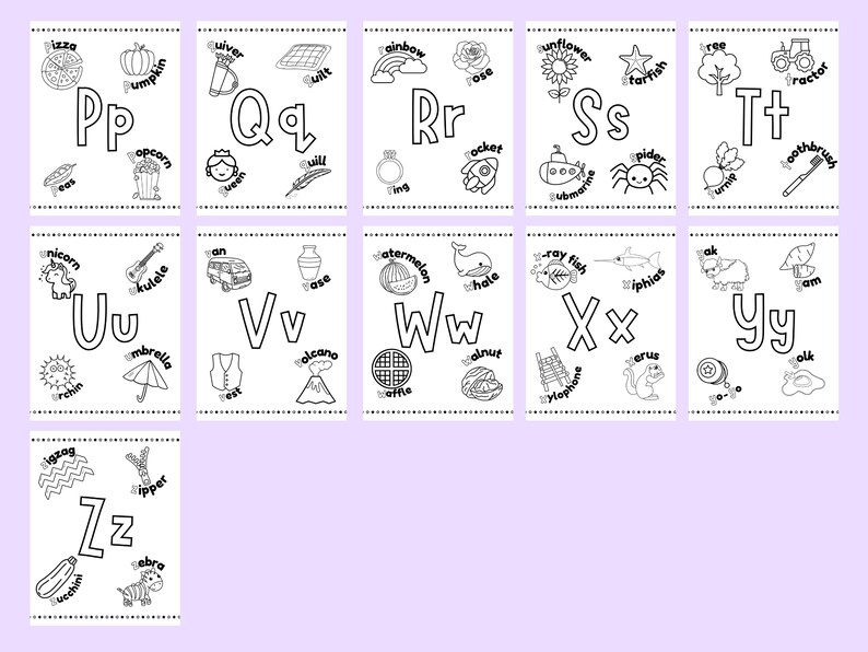 Alphabet Coloring ,52 Alphabet Printable Coloring Pages,preschool ...