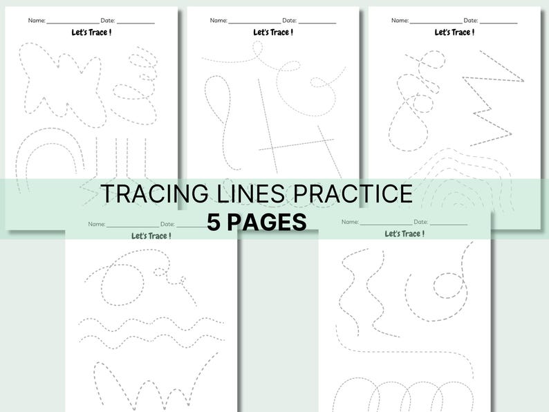 Preschool Line Tracing Worksheets, Trace Lines Printable , Alphabet ...