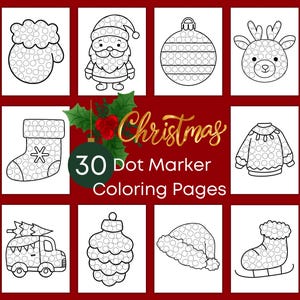 Christmas Dot Marker Coloring Pages, Christmas Kids Activity, Christmas ...