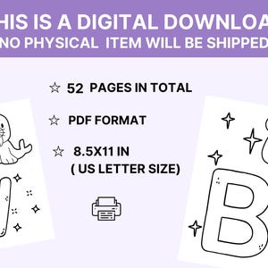 Alphabet Coloring ,52 Alphabet Printable Coloring Pages,preschool ...