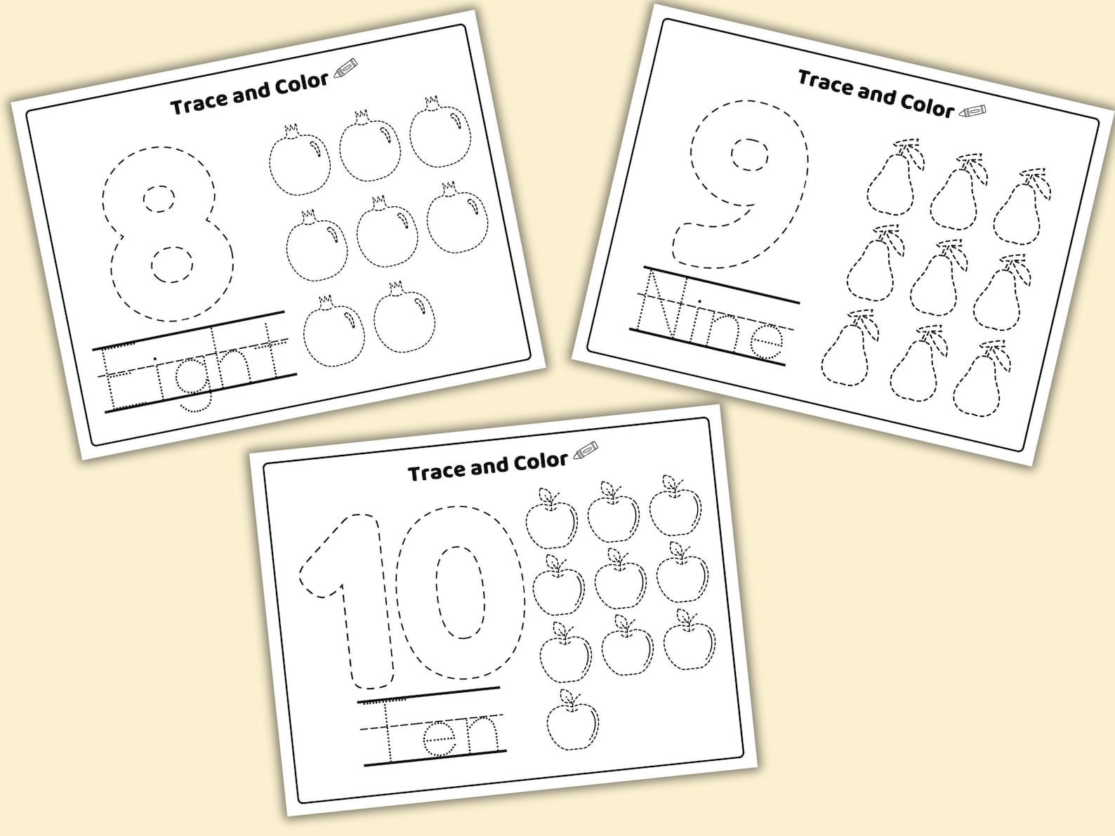Number Tracing Worksheets 1-10,tracing Numbers, Preschool Printables ...