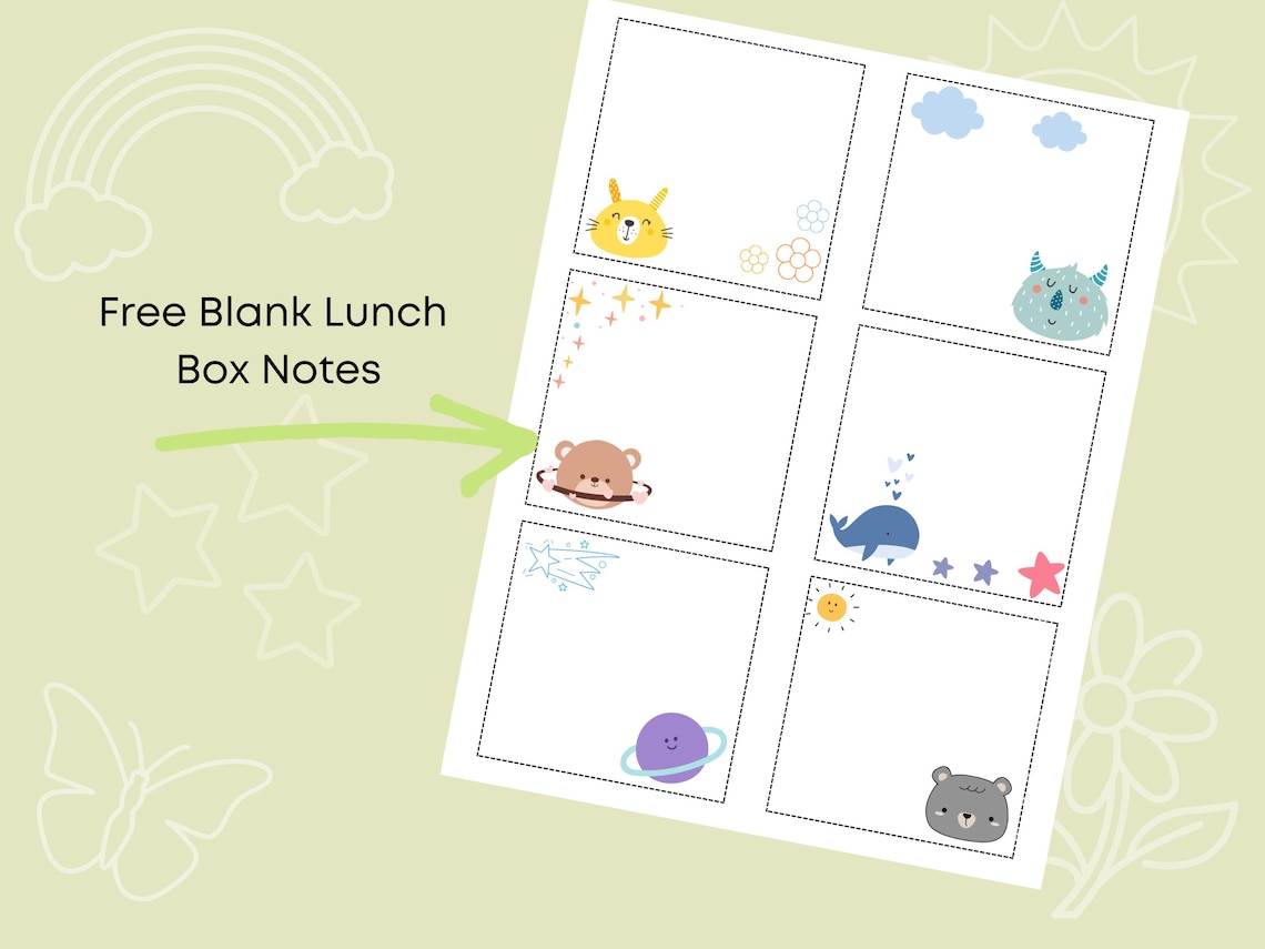 36 Kids Lunch Box Notes Printable, Encouragement Notes for Kids ...