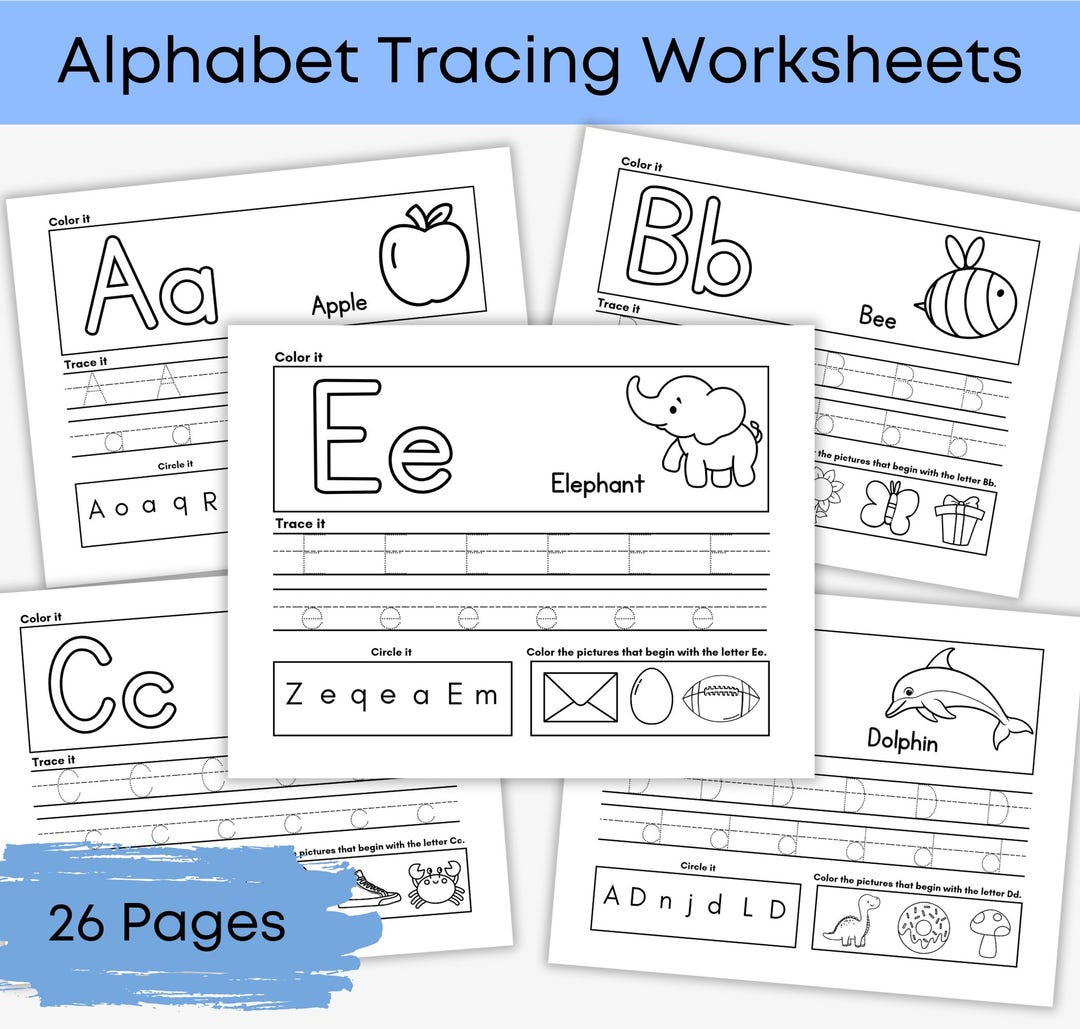 Preschool Alphabet Tracing, Alphabet Coloring Worksheets, Homeschool ...