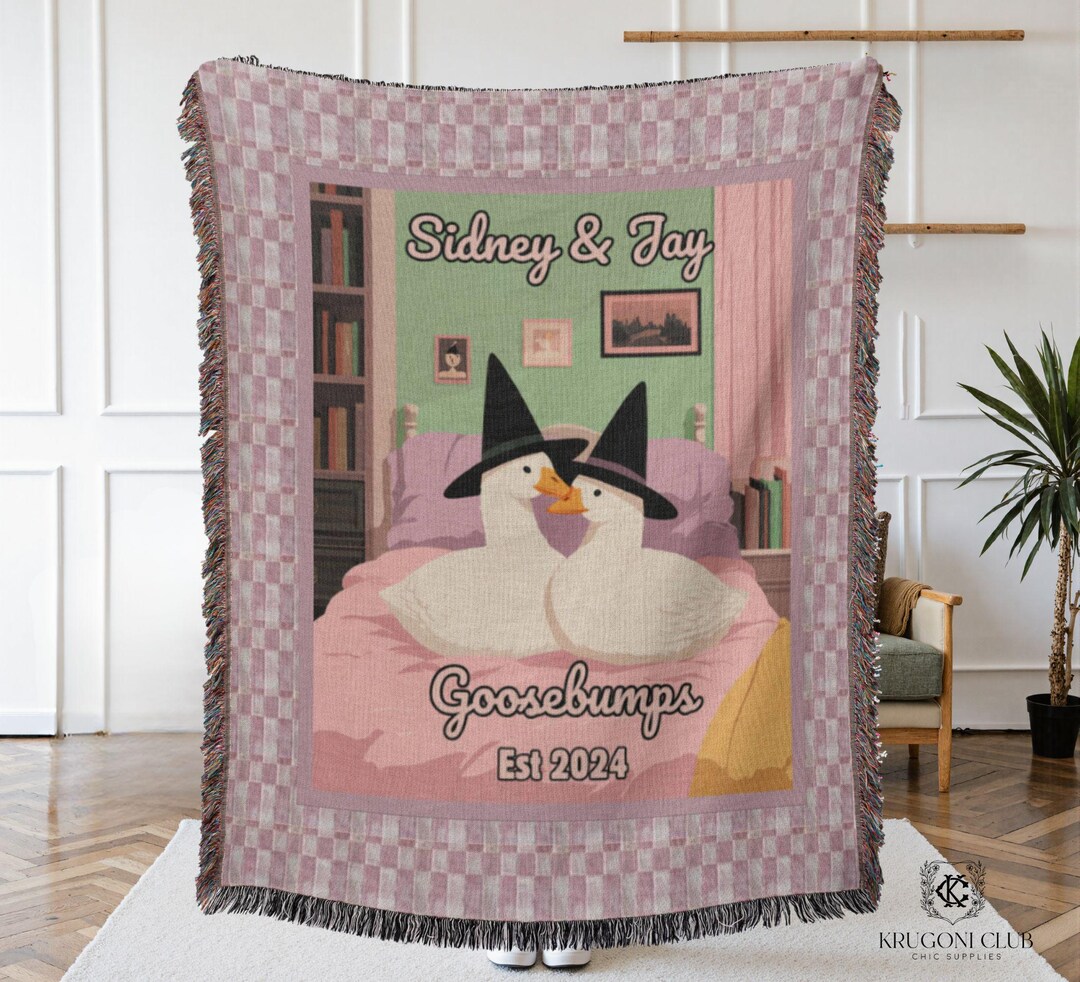 Goosebumps Couple Blanket – Personalized Witchy Goose Tapestry ...
