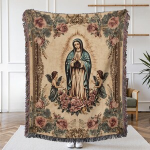 Our Lady of Guadalupe Woven Blanket – Catholic Mom Gift, Virgin Mary ...
