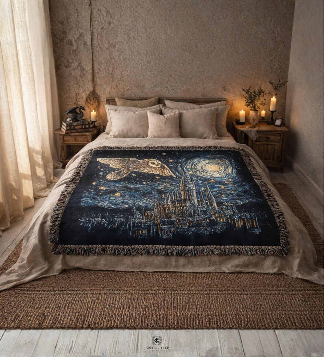 Book Lover Fantasy Blanket – Wizard Magic Inspired Throw, Dark Academia ...