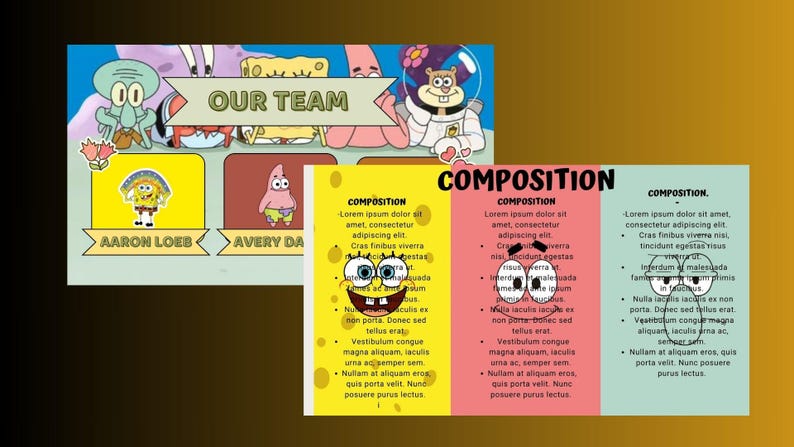 20 Canva Customizable Slide Presentation Template Cartoon Spongebob ...