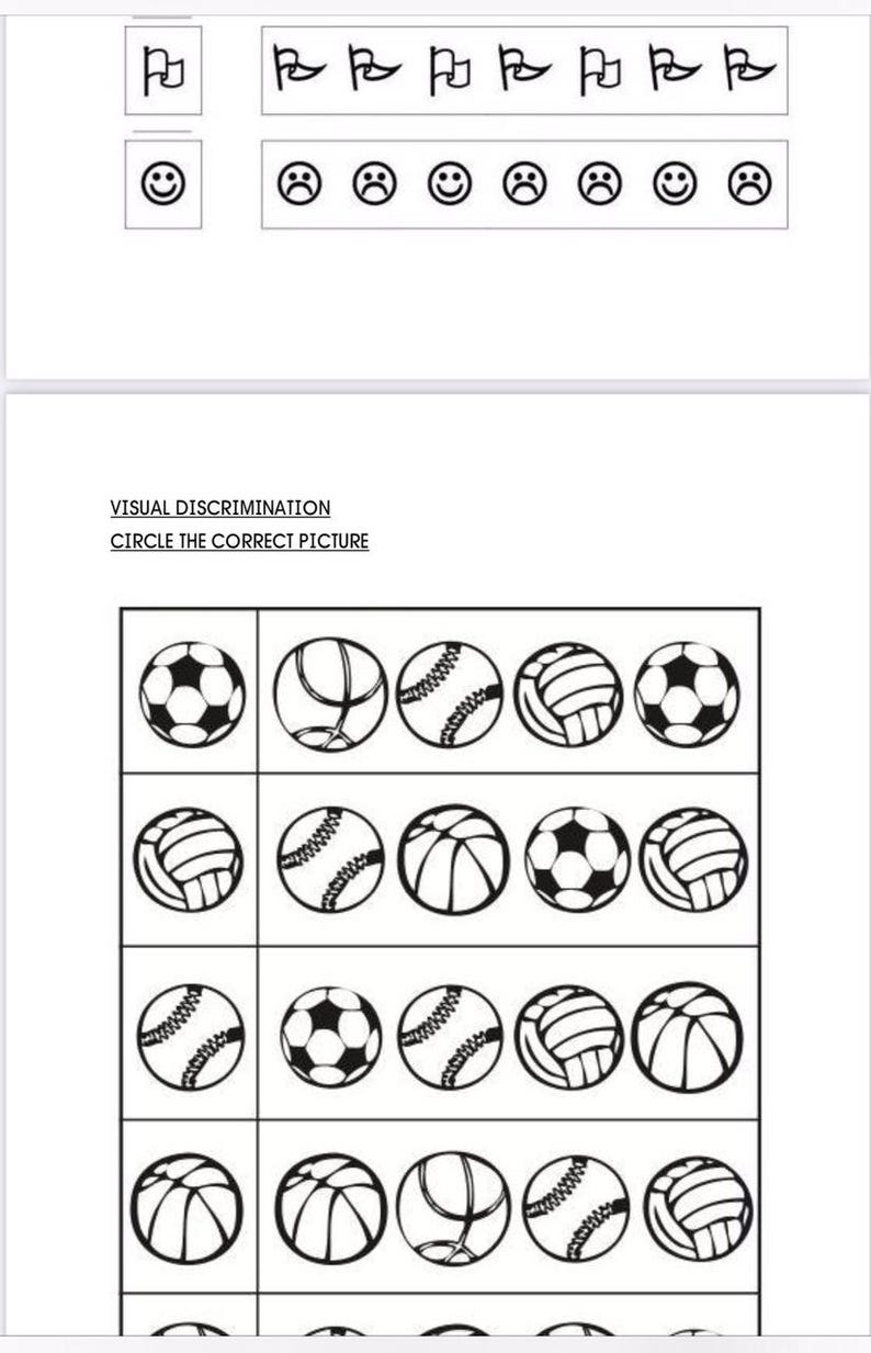 Visual Exercise, Visual Discrimination. - Etsy