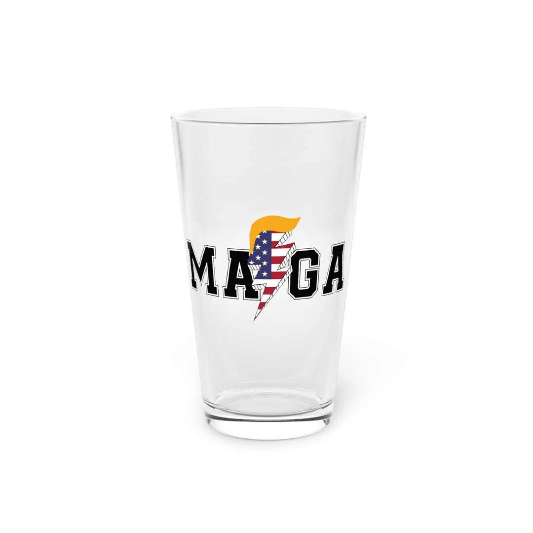 Trump Beer Glass, MAGA Beer Glass, Republican Drinkware, Political ...
