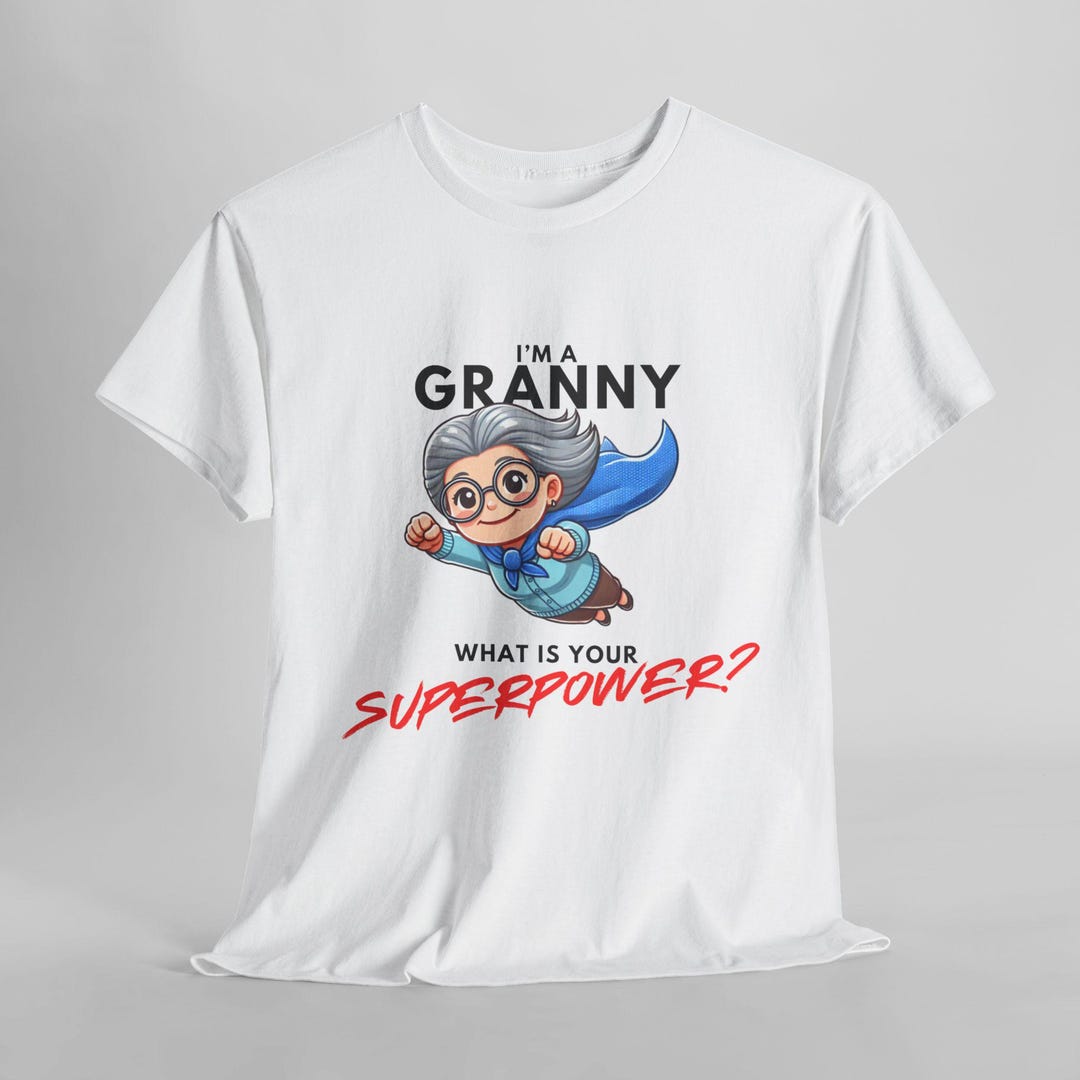 Super Granny Power: Cartoon T-shirt - Etsy