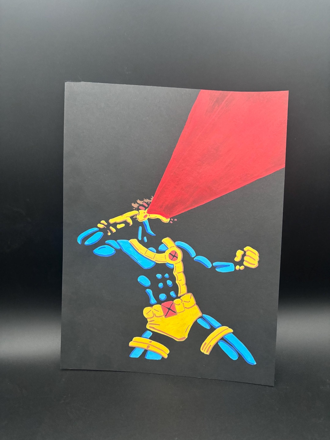 Custom X-men Painting - Cyclops Optic Blast 9x12 - Etsy