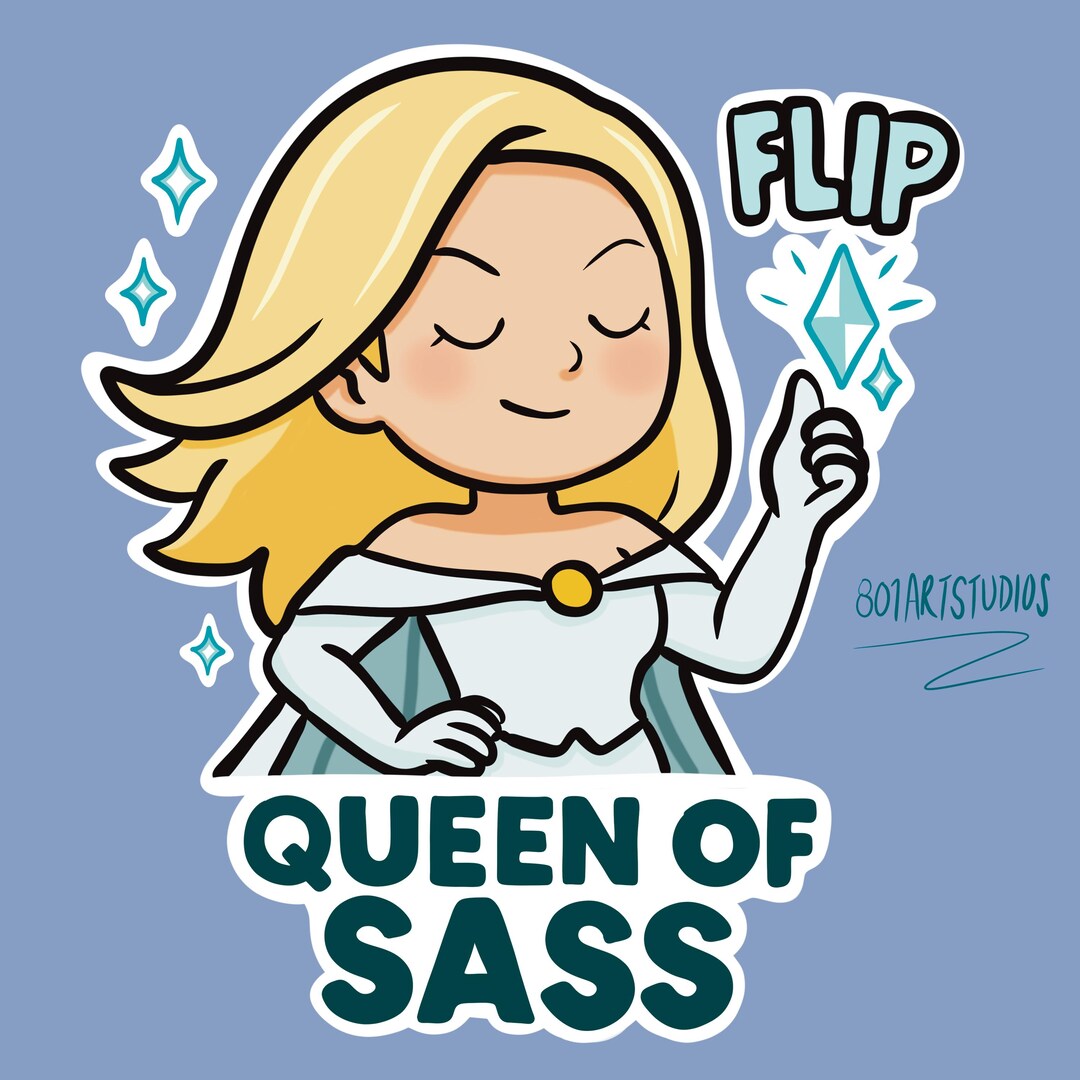 Emma Frost Queen of Sass Chibi Custom Sticker - Etsy