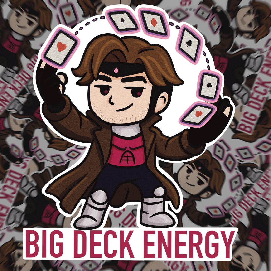 Gambit X-men Big Deck Energy Custom Made Sticker - Etsy