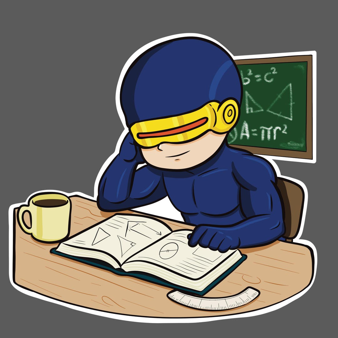 Cyclops X-men Custom Made Sticker Studying Geometry - Etsy