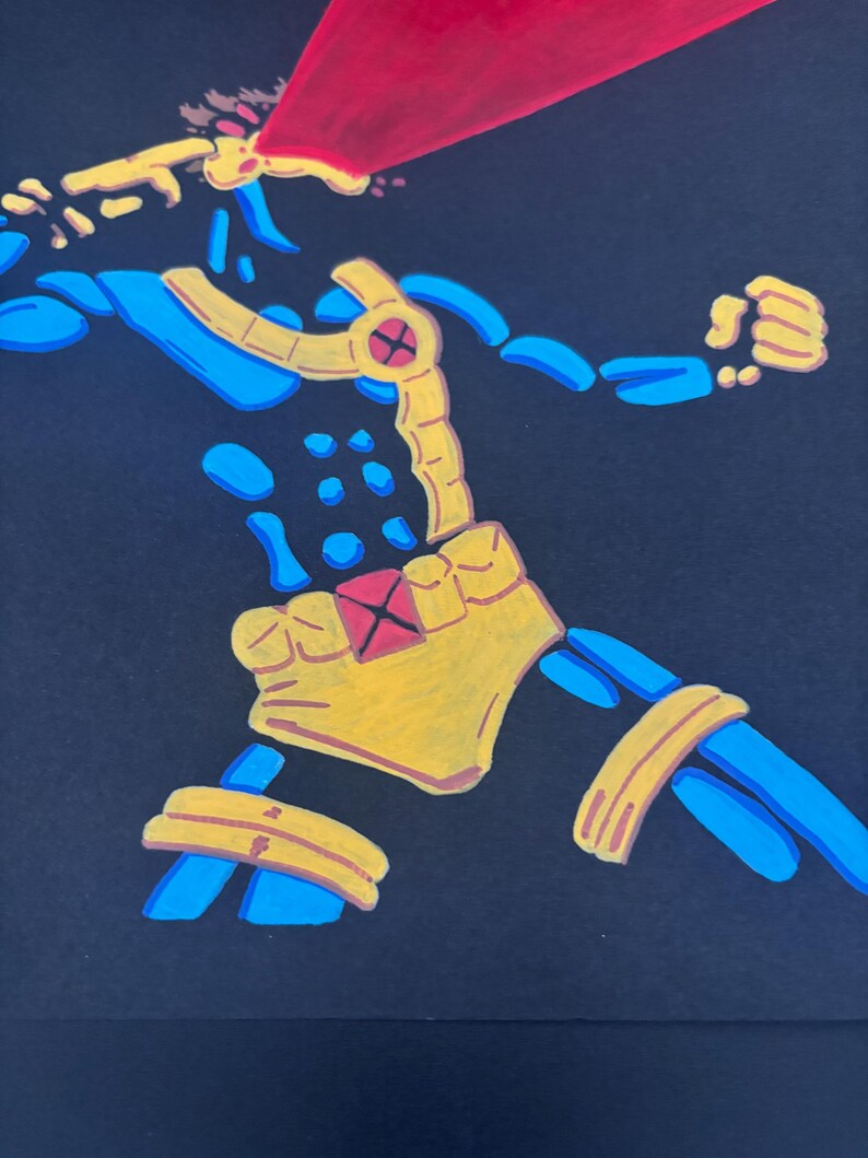 Custom X-men Painting - Cyclops Optic Blast 9x12 - Etsy