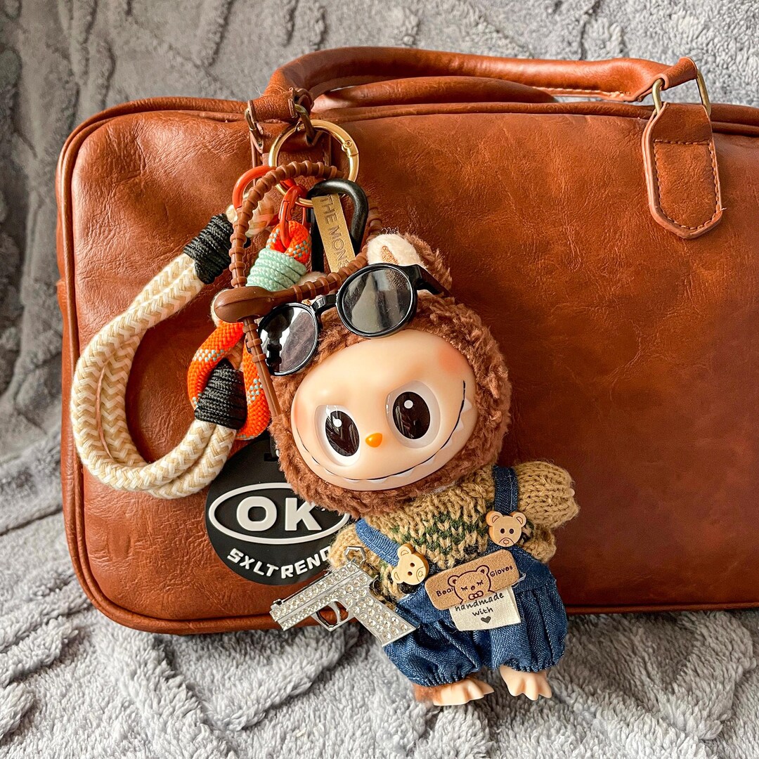 Labubu Doll Plush Bag Charms Keychain Accessories for Purse Handbag ...