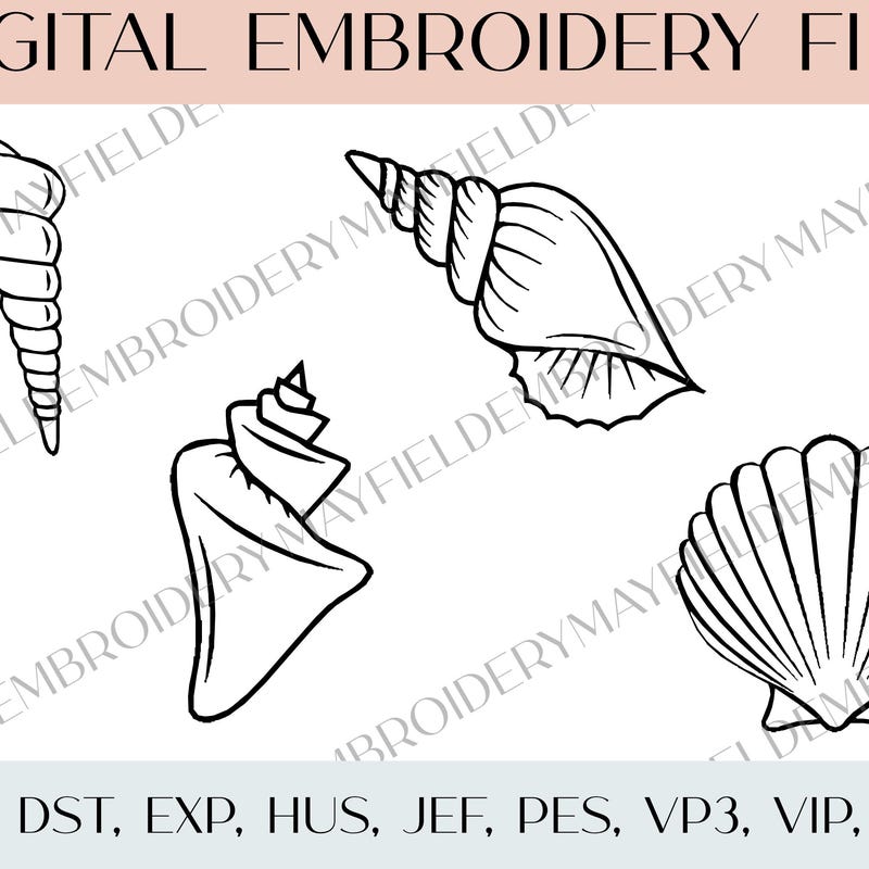 Seashell Embroidery - Etsy