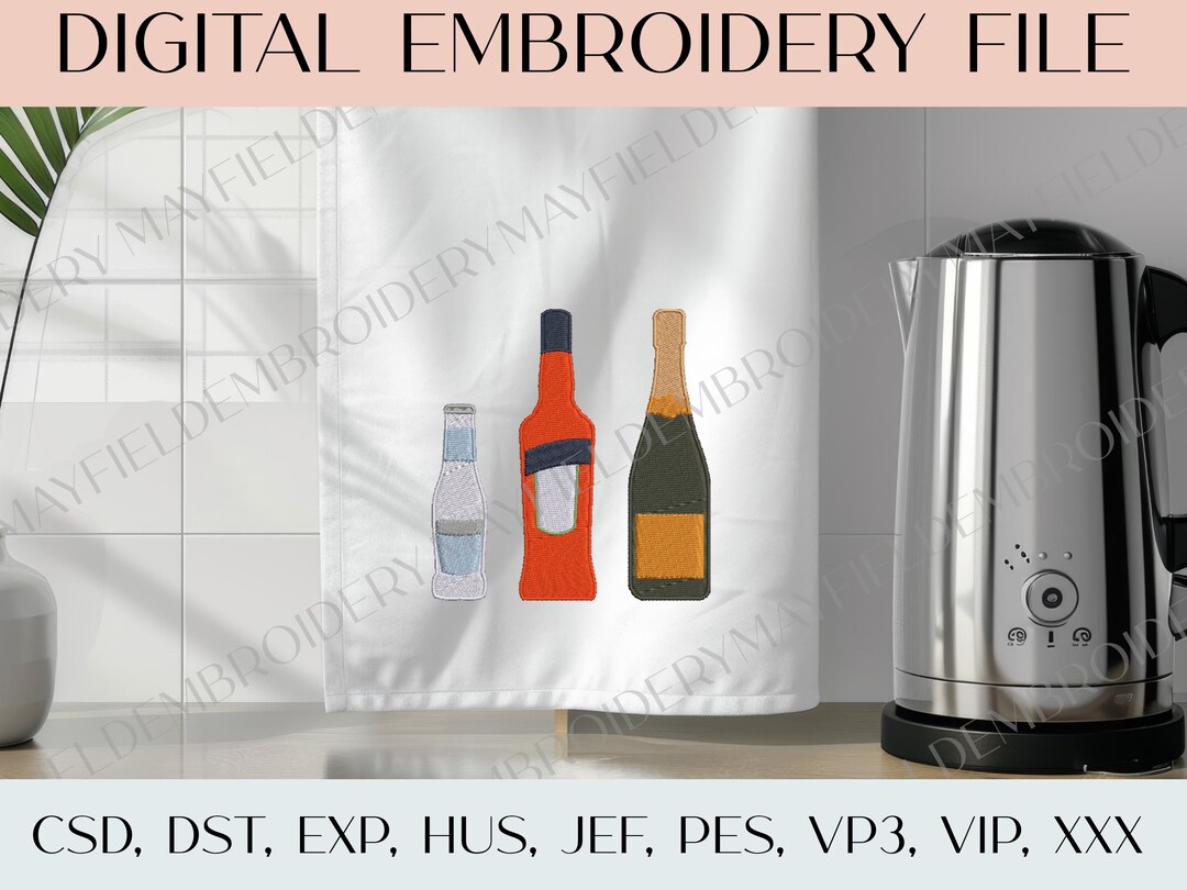 Aperol Spritz Cocktail Recipe Digital Embroidery Design | Bar Cart ...