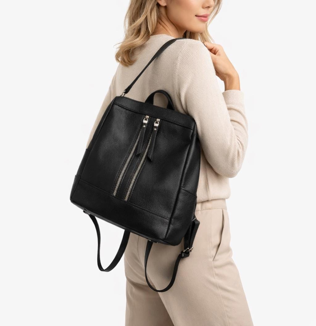 Rose Ashes Convertible Leather Backpack Purse for Women – Large ...