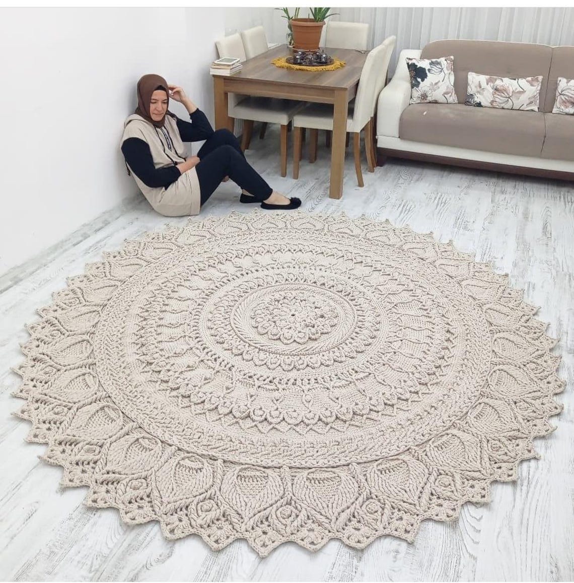 Handmade 3D Model Rug Unique Textured Rug Modern Area Rug Home Decor ...