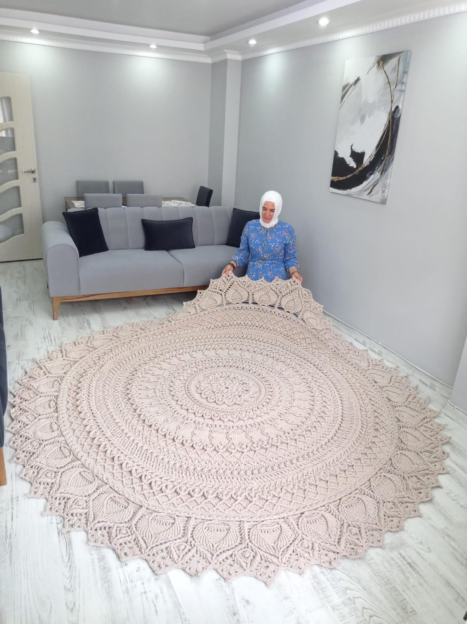 Handmade 3D Model Rug Unique Textured Rug Modern Area Rug Home Decor ...