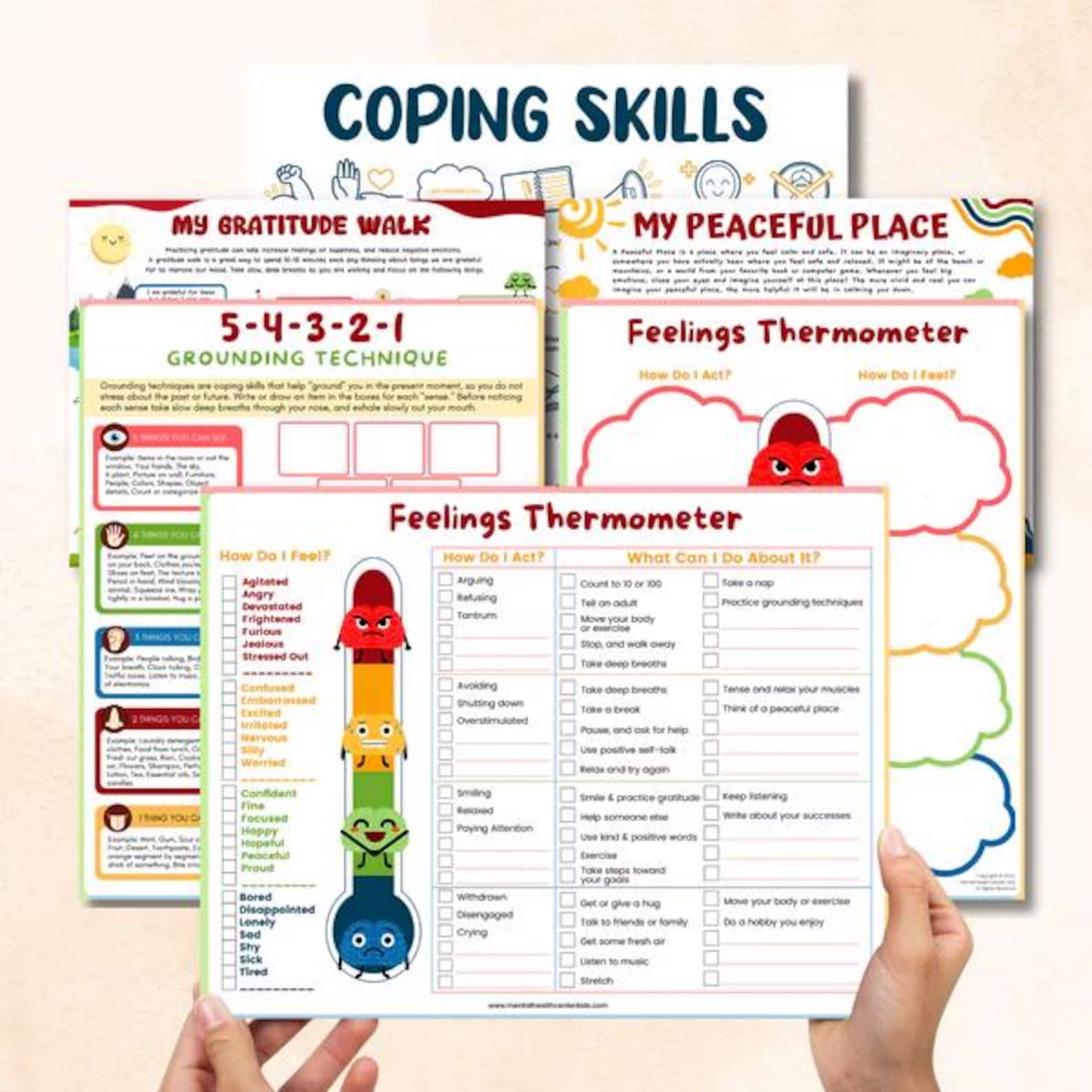 Feelings Thermometer Worksheet - Etsy