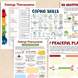 Feelings Thermometer & Emotional Regulation Worksheets - Etsy