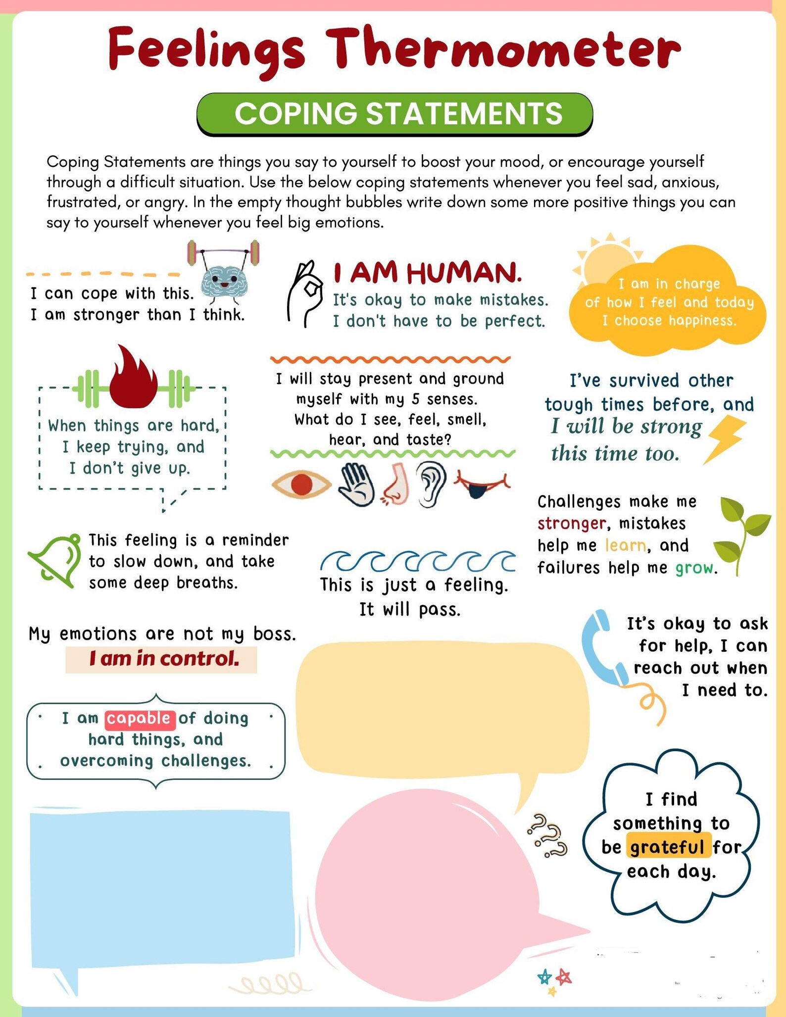 Feelings Thermometer & Emotional Regulation Worksheets - Etsy