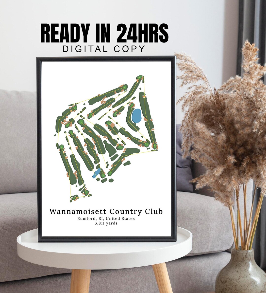 Custom Golf Course Map, Golf Gifts for Men, Golf Decor, Personalized Gifts, Father's Day Gift ...