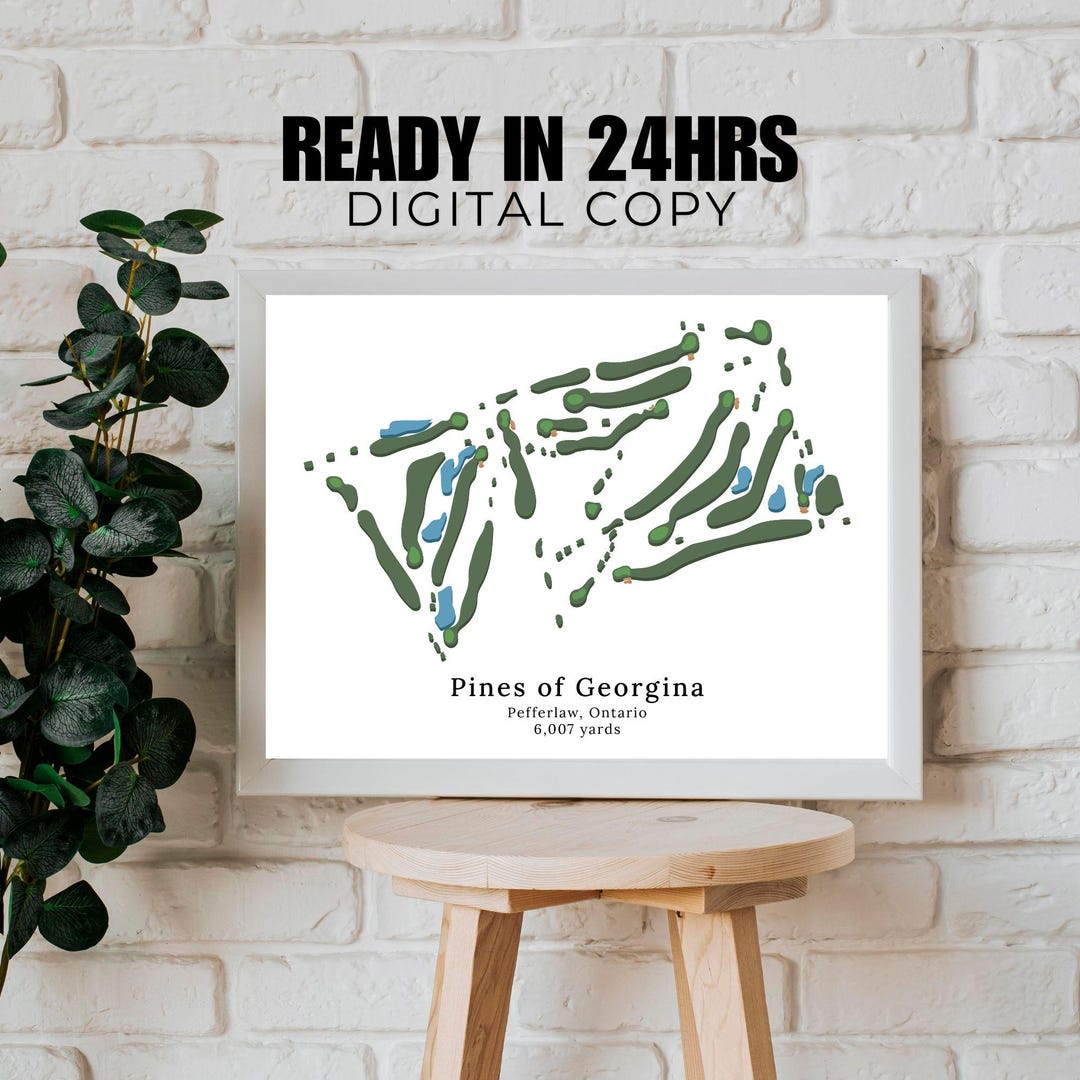 CUSTOM Golf Course Map, Modern Art, Digital Print, Unique Home Decor, Custom Pines of Georgia ...