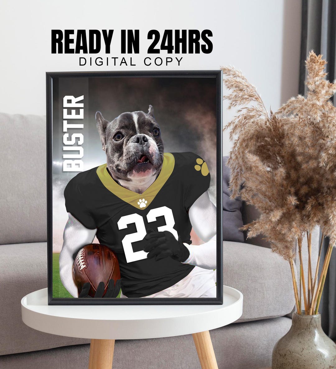 Custom New Orleans Saints Football Team Pet Portrait, American Football ...