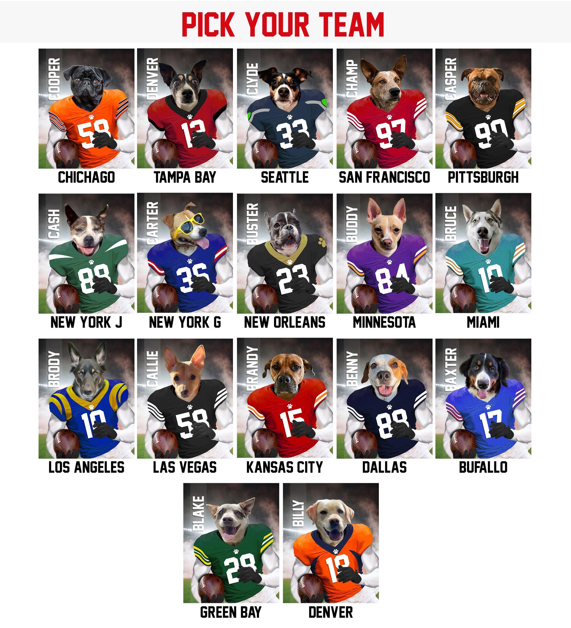 Custom Dallas Cowboys Football Team Portraits, American Football Fan ...