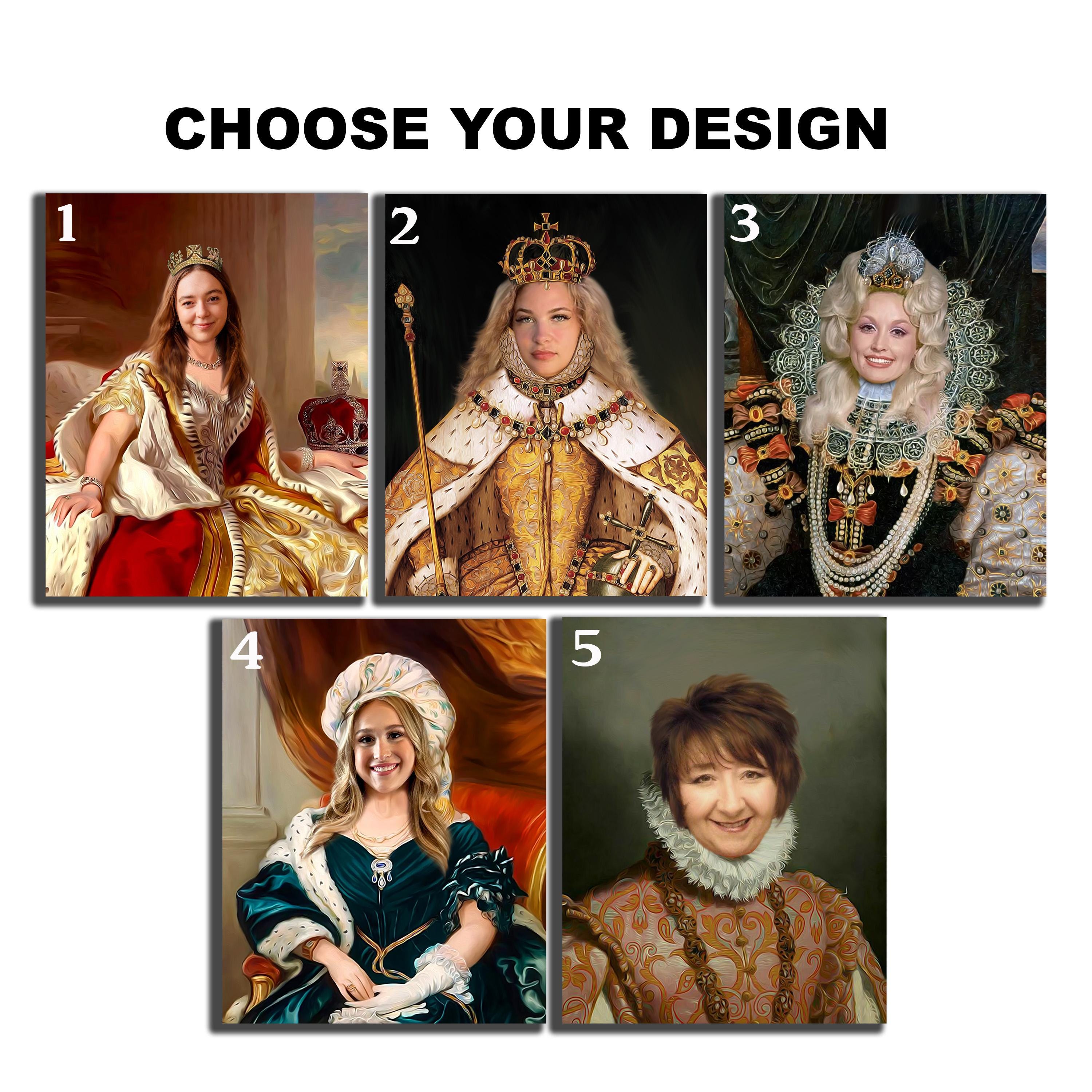 Paint Me Royal Queen Portrait, Custom Human Portrait, Royal Woman ...