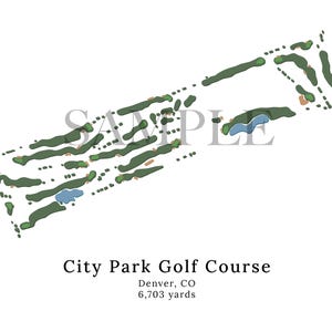 Any Golf Course Map, Custom Golf Course Wall Art, Golf Course Map Gift ...