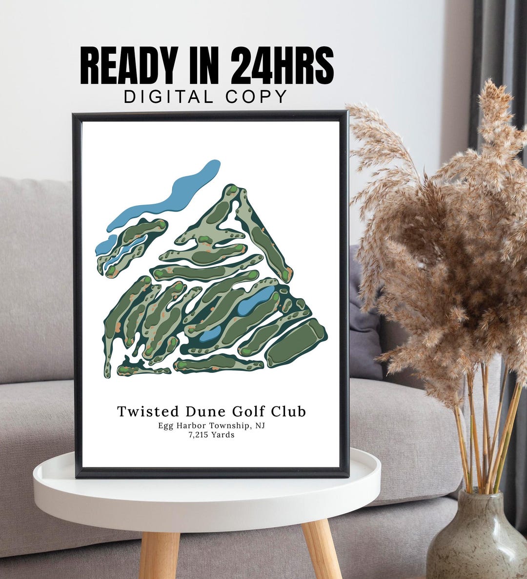 Custom Golf Course Map of a Course of Your Choice Golf Course Map Gift ...