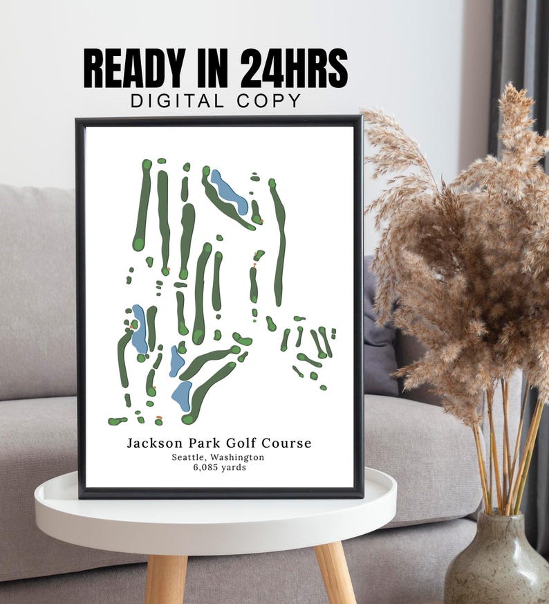 Any Golf Course Map, Custom Golf Course Wall Art, Golf Course Map Gift ...