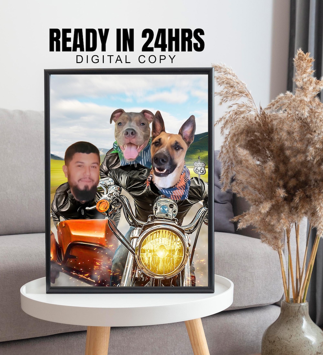 Custom Pets and Human in Motorcycle, Pet and Owner Portrait, Pets in a ...