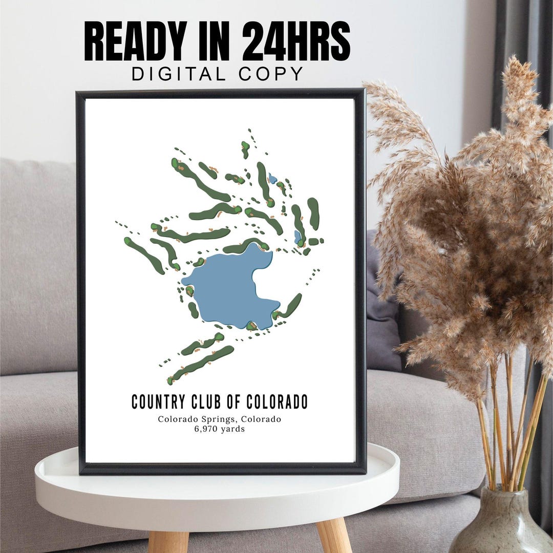 Any Golf Course Map, Custom Golf Course Wall Art, Golf Map Illustrated ...