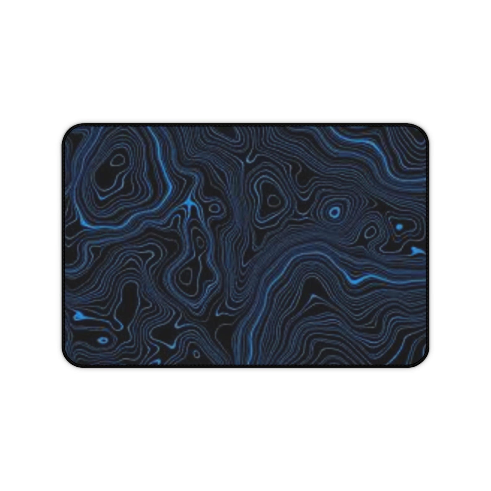 Black and Blue Topo Mat Minimalist Topographic Map Desk Mat Topographic ...