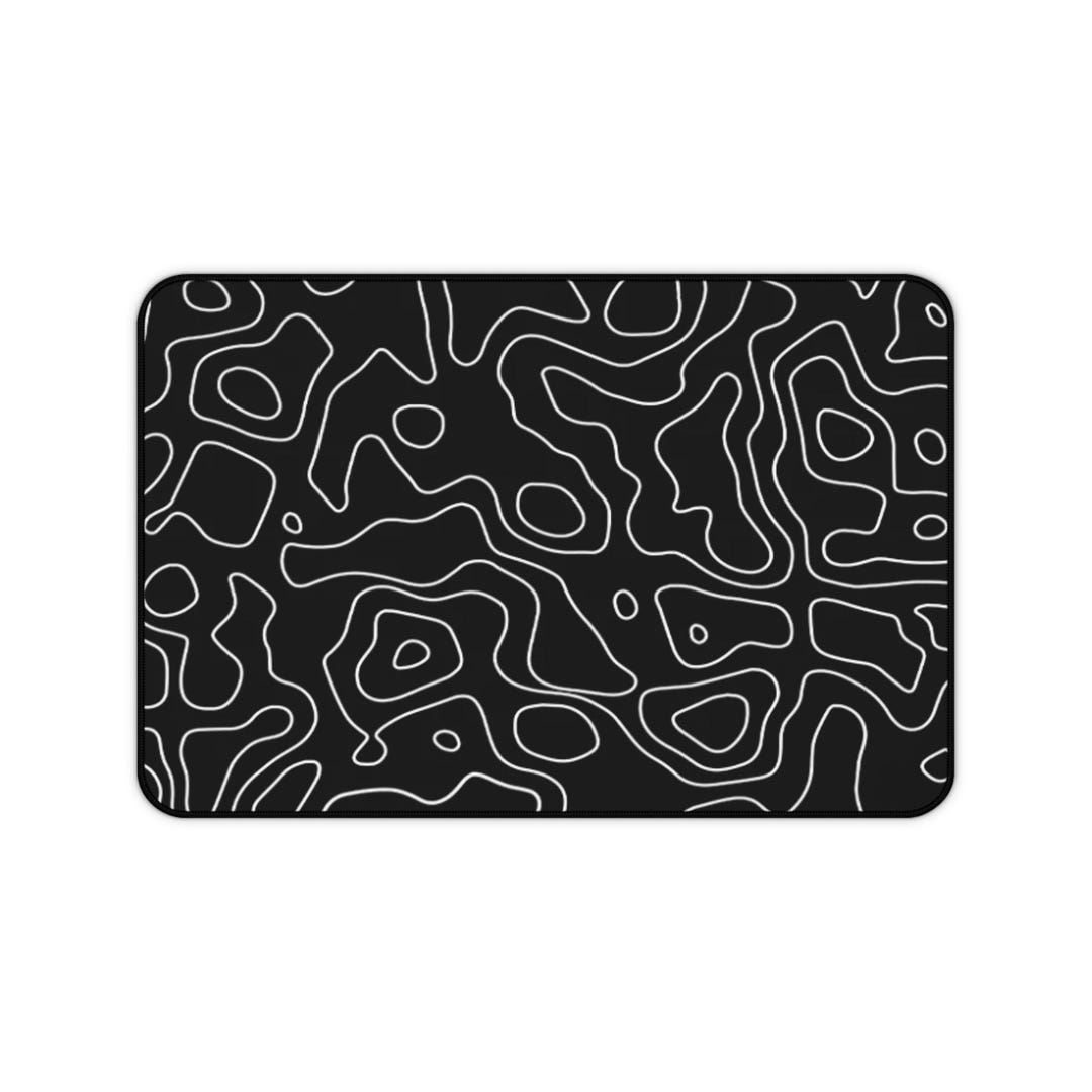 Black and White Topo Mat Minimalist Topographic Map Desk Mat ...