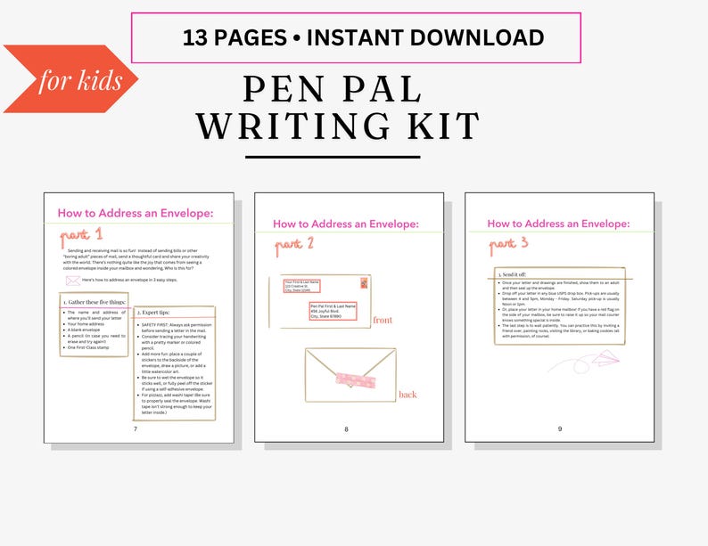 Letter Writing Kit for Kids, Pen Pal Kit Letter Writing, Homeschool ...