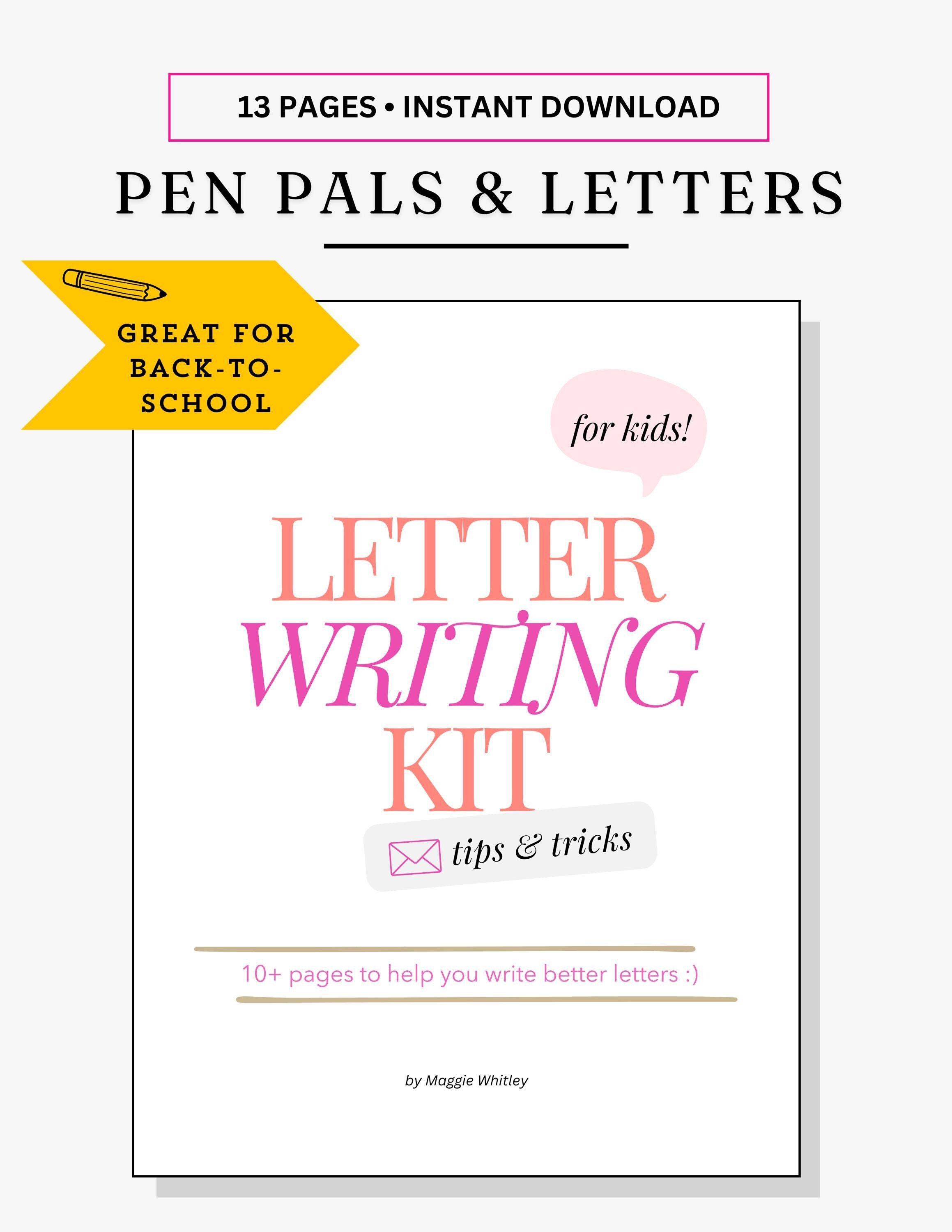 Letter Writing Kit for Kids, Pen Pal Kit Letter Writing, Homeschool ...