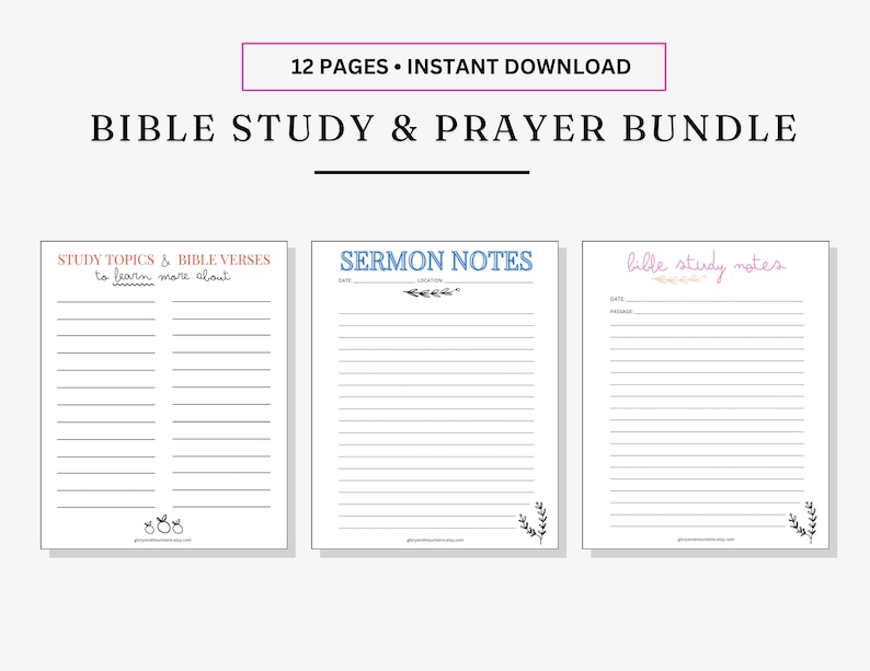 Quiet Time With Jesus, Prayer Worksheets, Bible Study Bundle, Printable ...