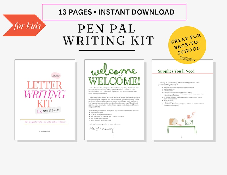 Letter Writing Kit for Kids, Pen Pal Kit Letter Writing, Homeschool ...