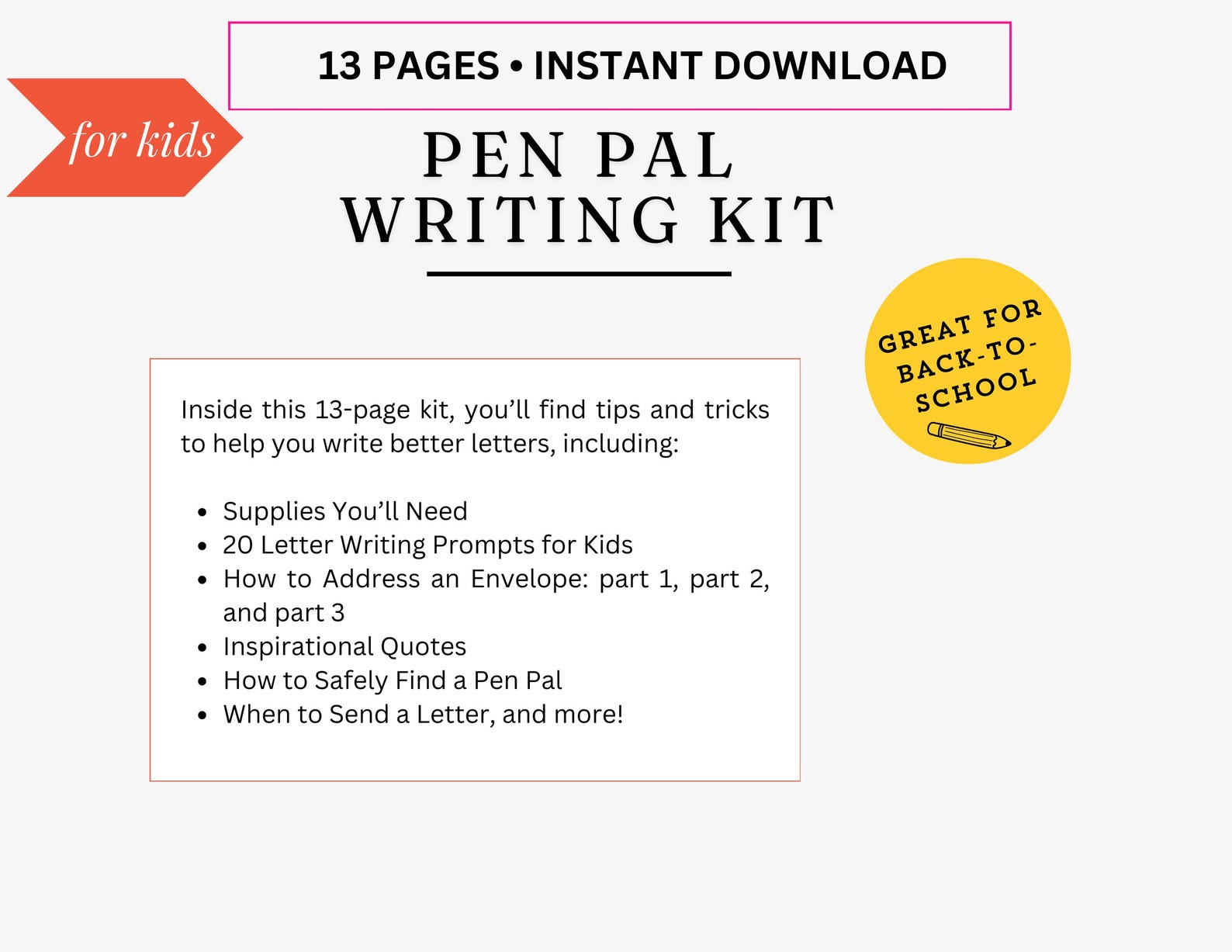 Creative Letter Writing Kit for Kids and Adults, Pen Pal Writing Kit ...