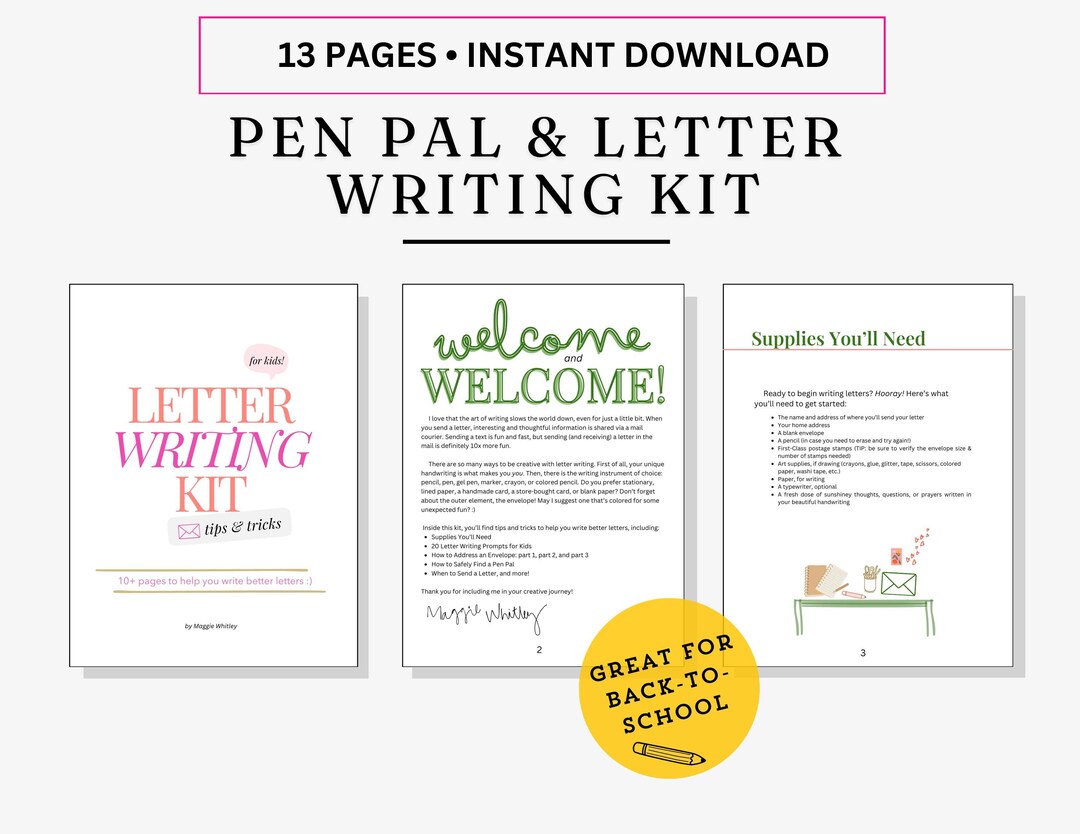 Pen Pal Writing Kit, Handwriting for Kids, Creative Letter Writing ...