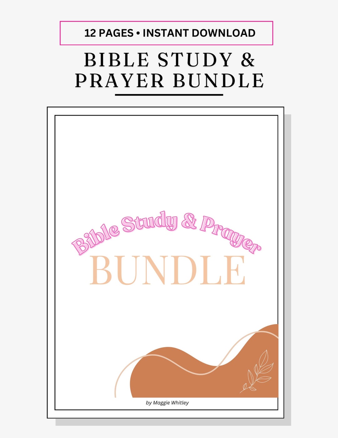 Bible Study and Prayer Bundle, Printable Christian Woman Study Guide ...