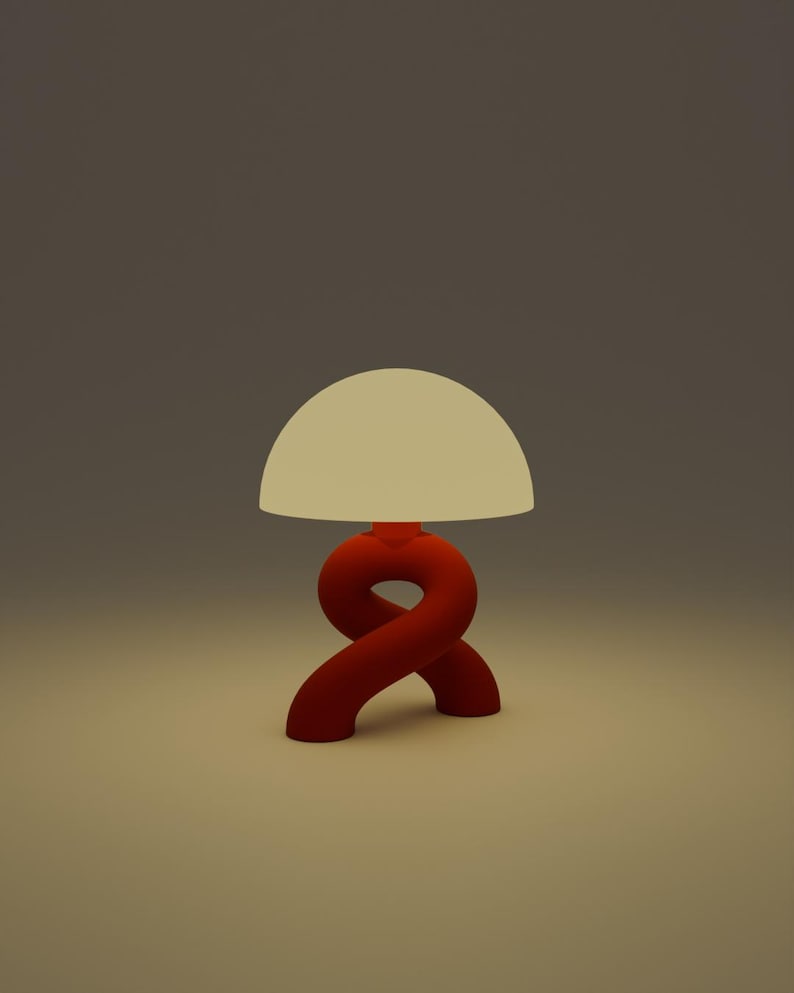 Loopa Sculpt Lamp – Modern 3D Printed Table Lamp, Abstract Loop Base ...