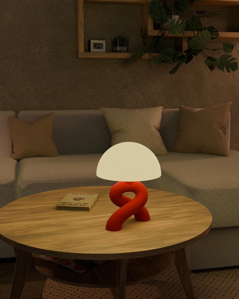 Loopa Sculpt Lamp – Modern 3D Printed Table Lamp, Abstract Loop Base ...